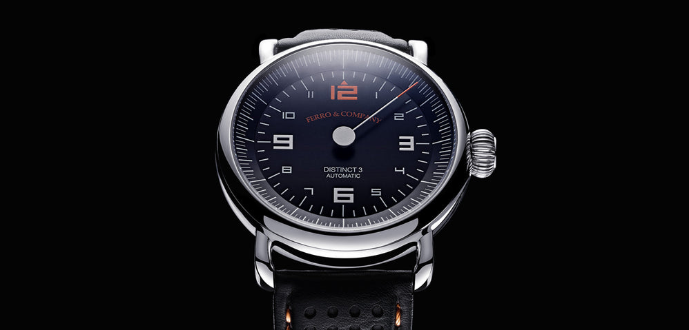 Ferro Watches Distinct 3 Vintage Style One Hand Race Watch Petrol ...