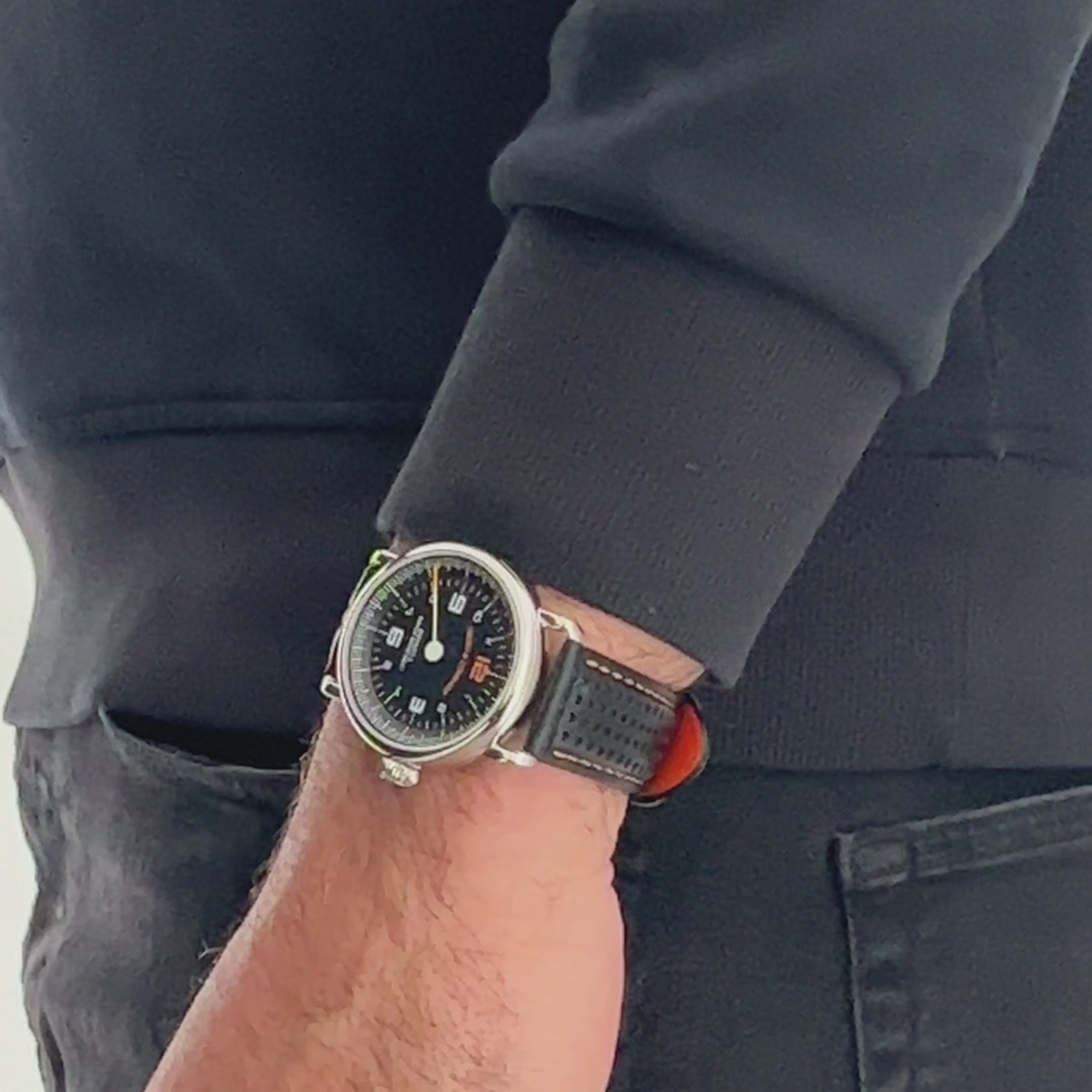 Ferro Watches Distinct 3 Vintage Style One Hand Race Watch Petrol ...